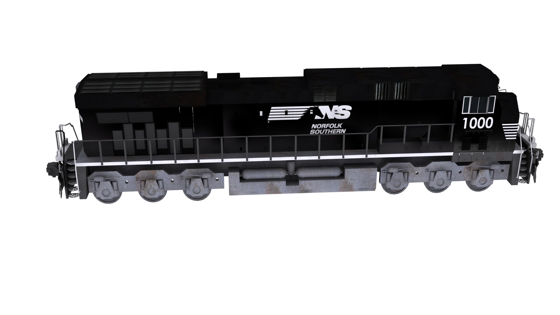 3D model Norfolk Southern EMD GE Locomotives with Cargo Carriages ...