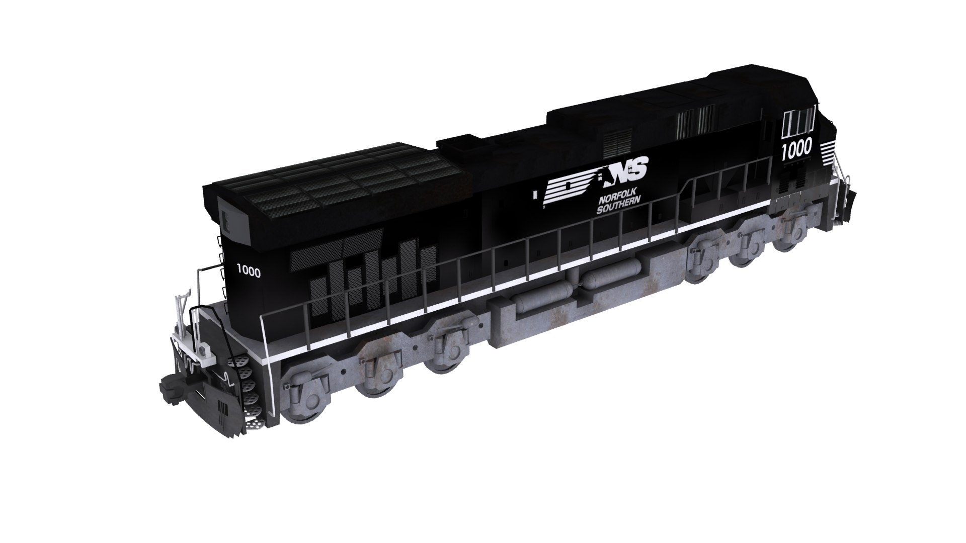 3D Model Norfolk Southern EMD GE Locomotives With Cargo Carriages - TurboSquid 2112394