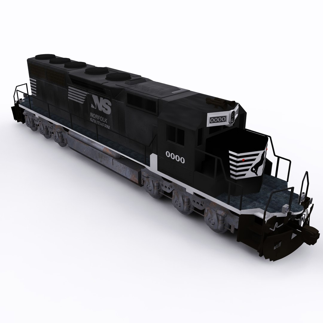3D Model Norfolk Southern EMD GE Locomotives With Cargo Carriages ...