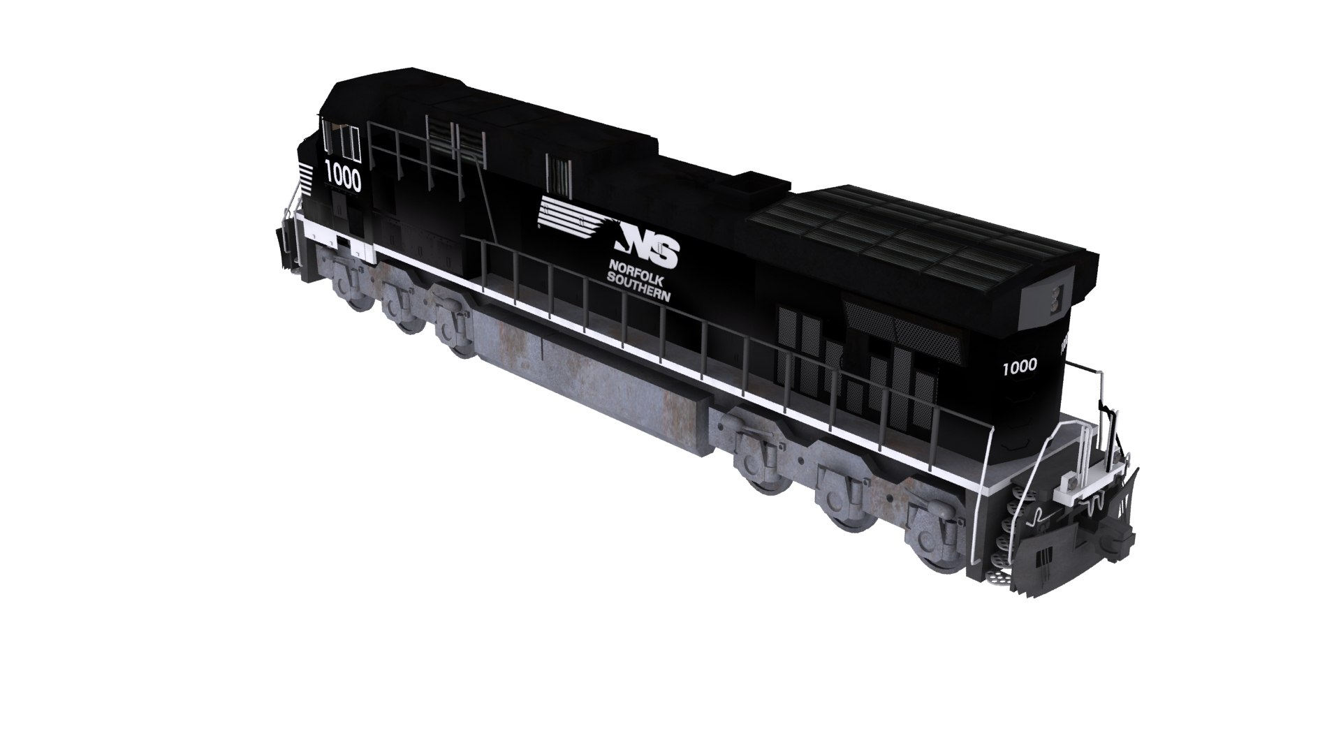 3D Model Norfolk Southern EMD GE Locomotives With Cargo Carriages ...