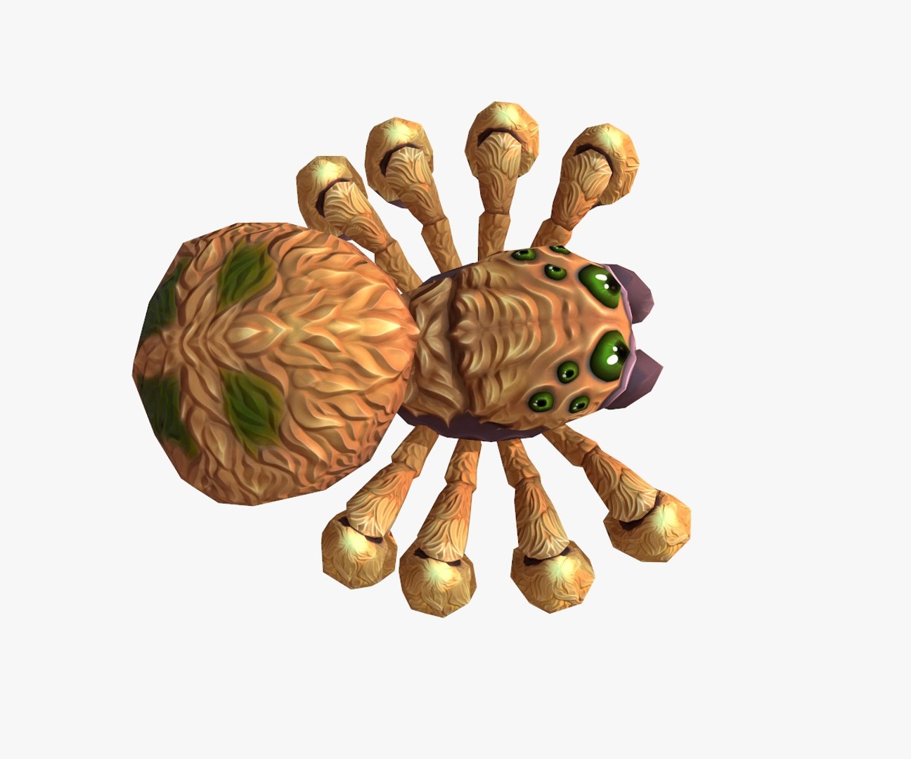 Low-poly Cartoon Spider Obj