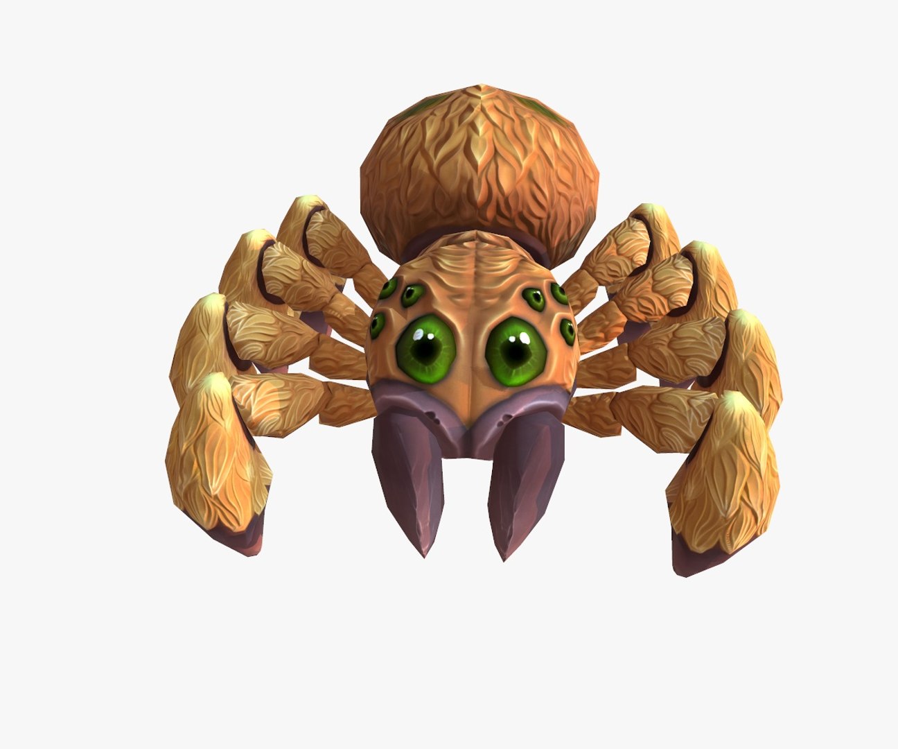 Low-poly Cartoon Spider Obj