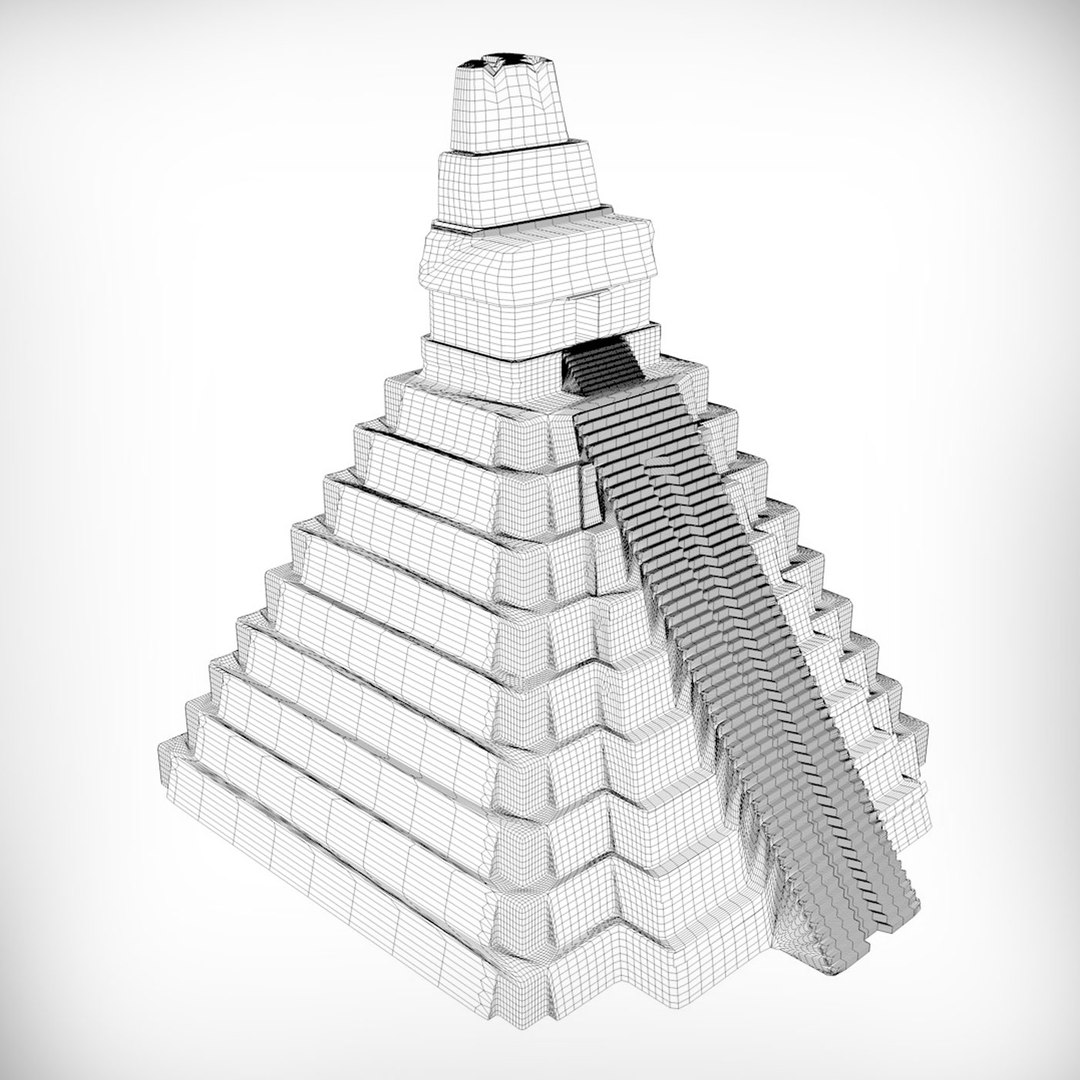 3d model mayan pyramid