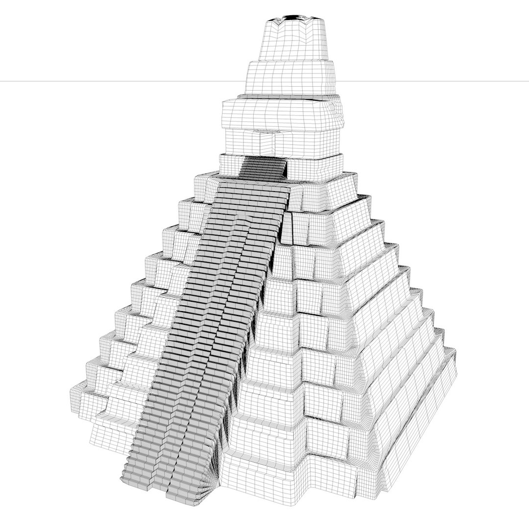 3d model mayan pyramid
