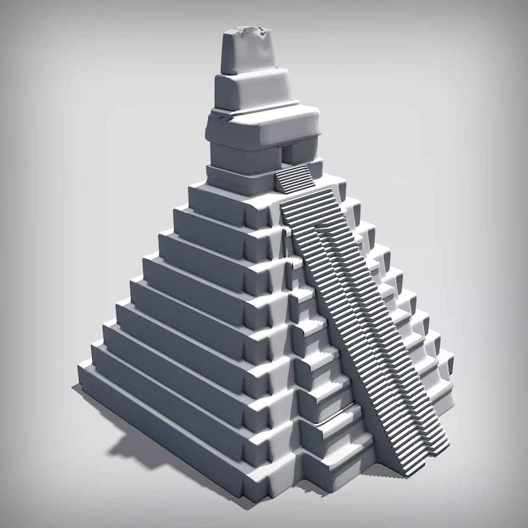 3d model mayan pyramid