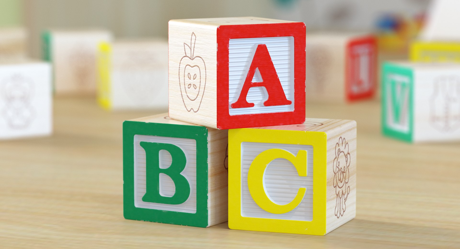 3D Abc Wooden Blocks - TurboSquid 1341291