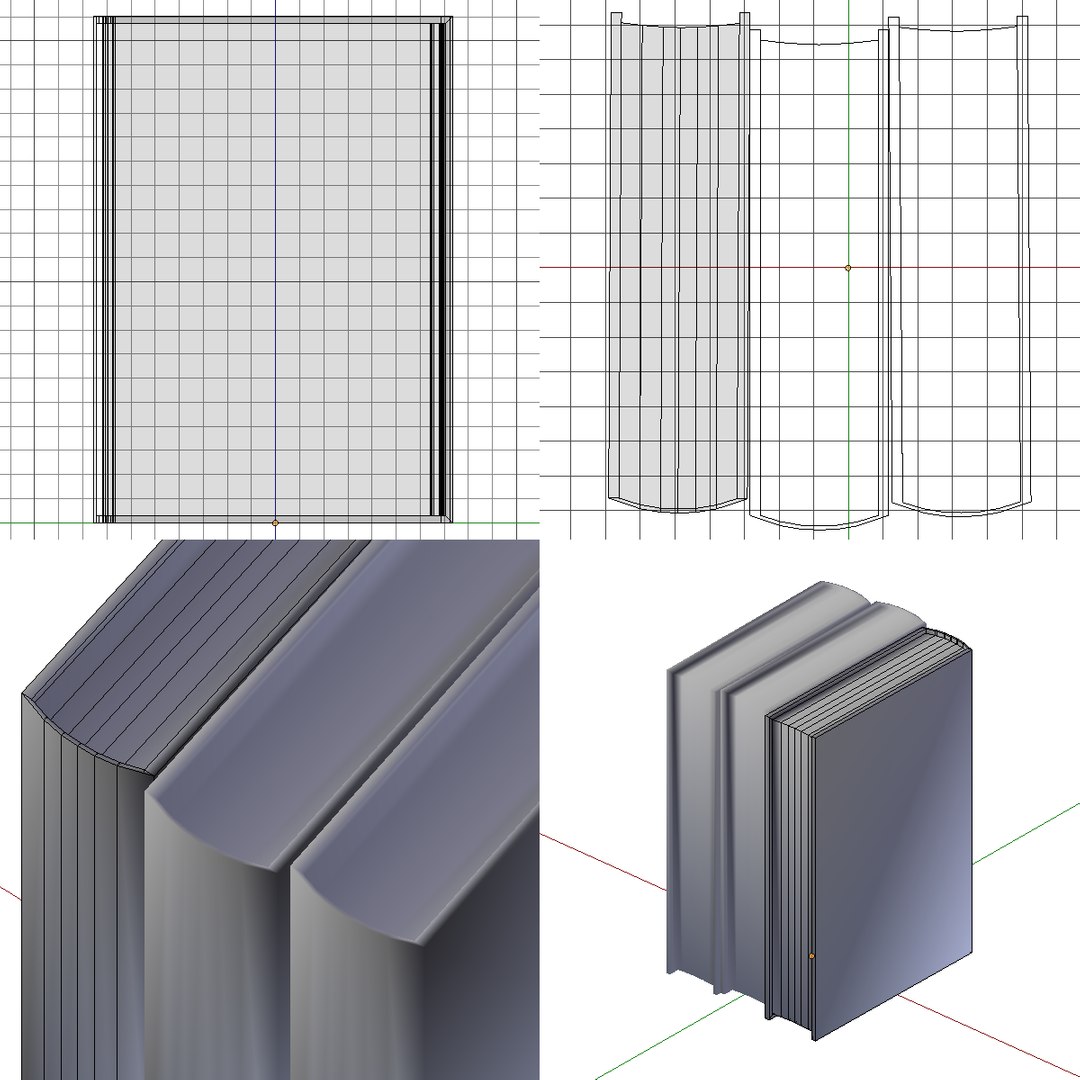 realistic books modeled 3d model