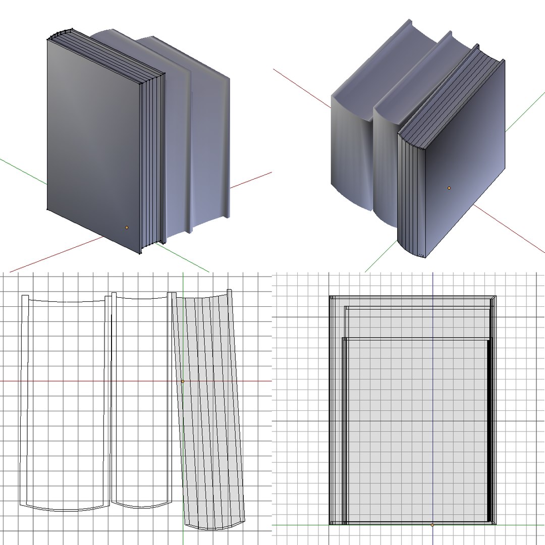 realistic books modeled 3d model