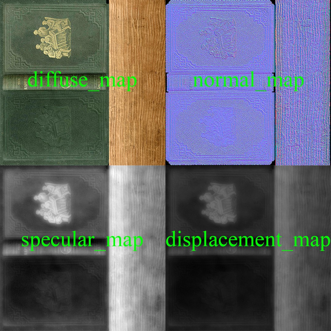 realistic books modeled 3d model