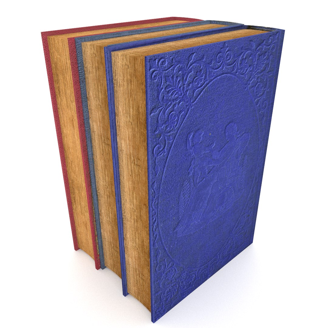 realistic books modeled 3d model
