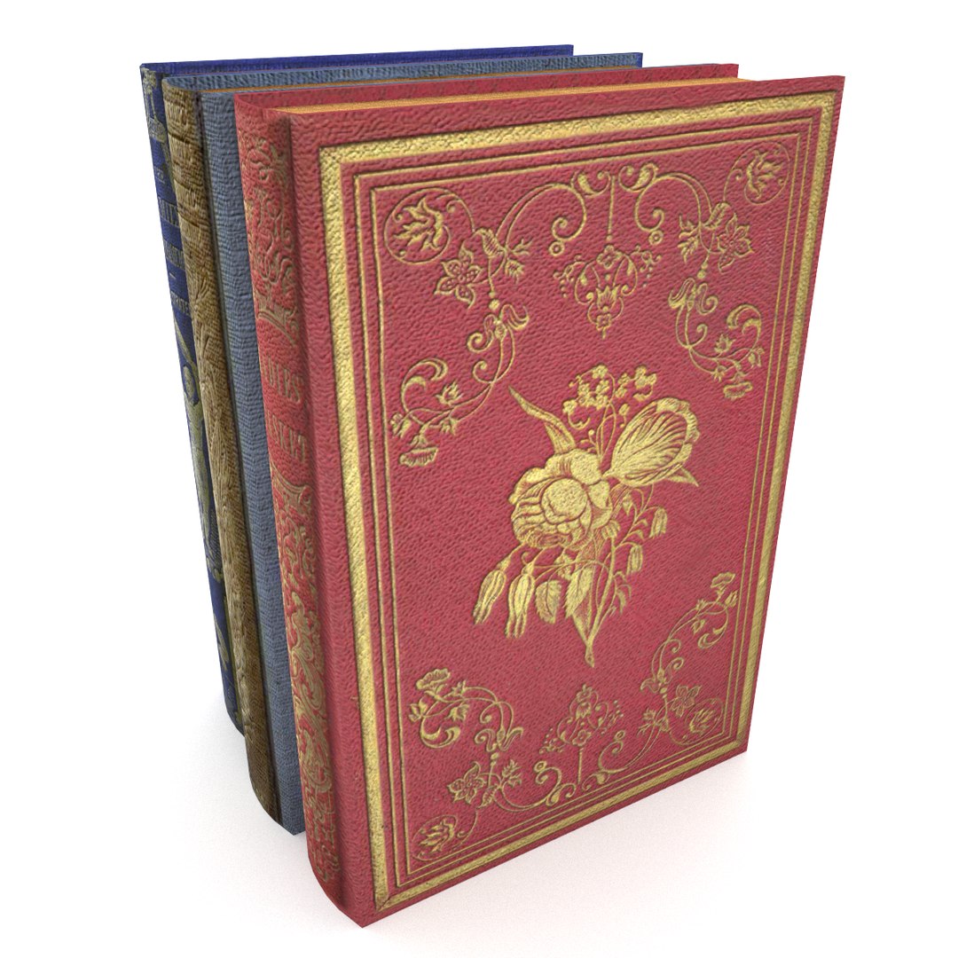 realistic books modeled 3d model