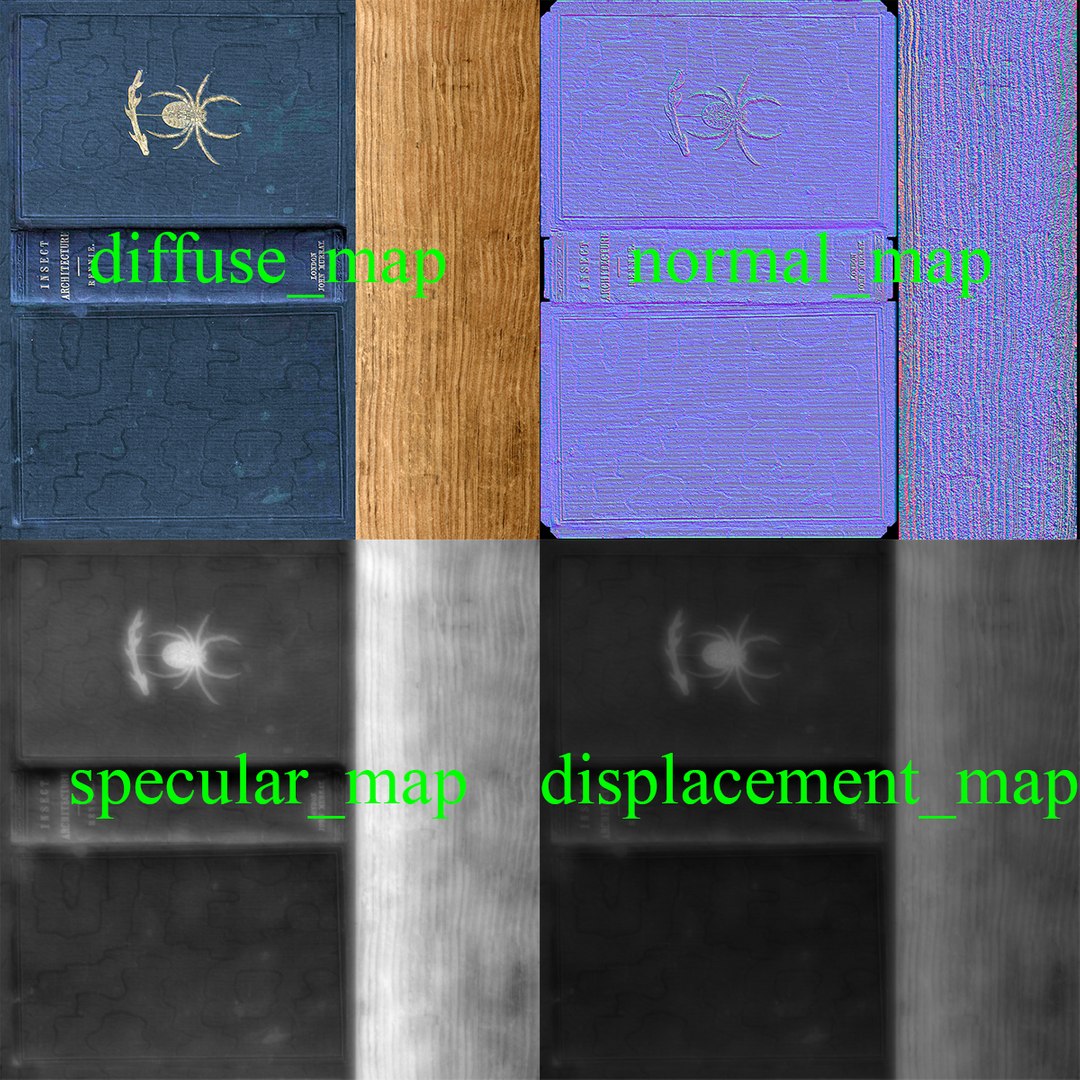 realistic books modeled 3d model