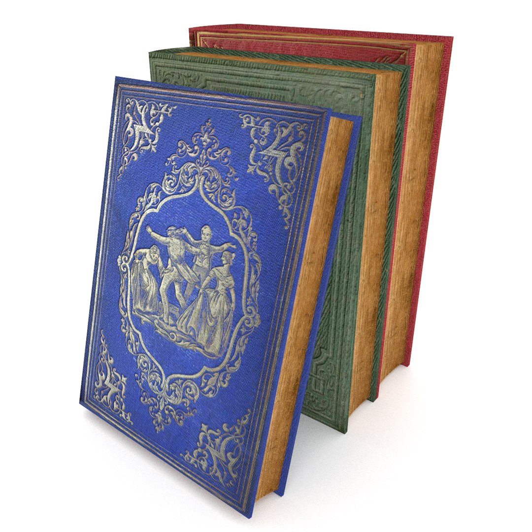 realistic books modeled 3d model
