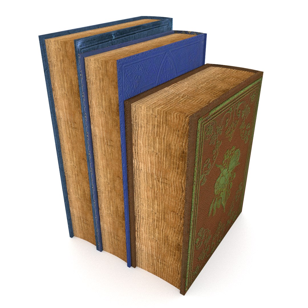 realistic books modeled 3d model