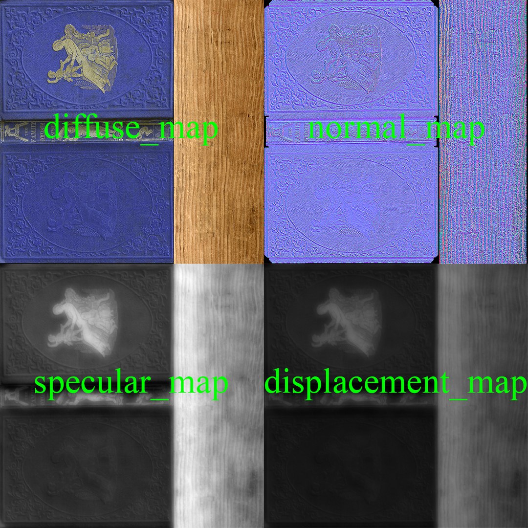 realistic books modeled 3d model