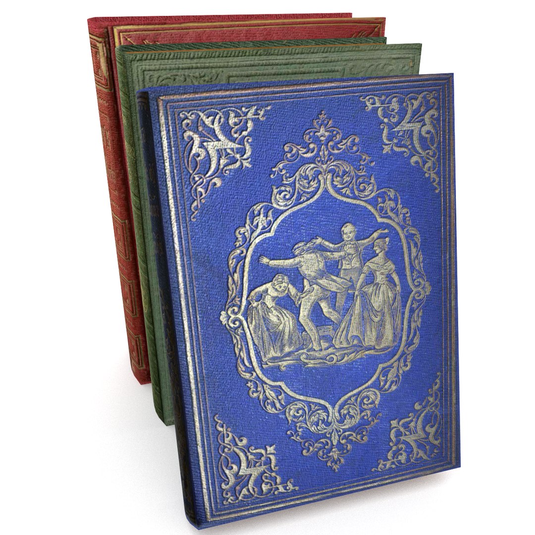 realistic books modeled 3d model