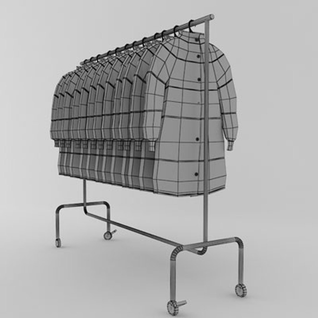 Retail Clothing Rack 3d Model