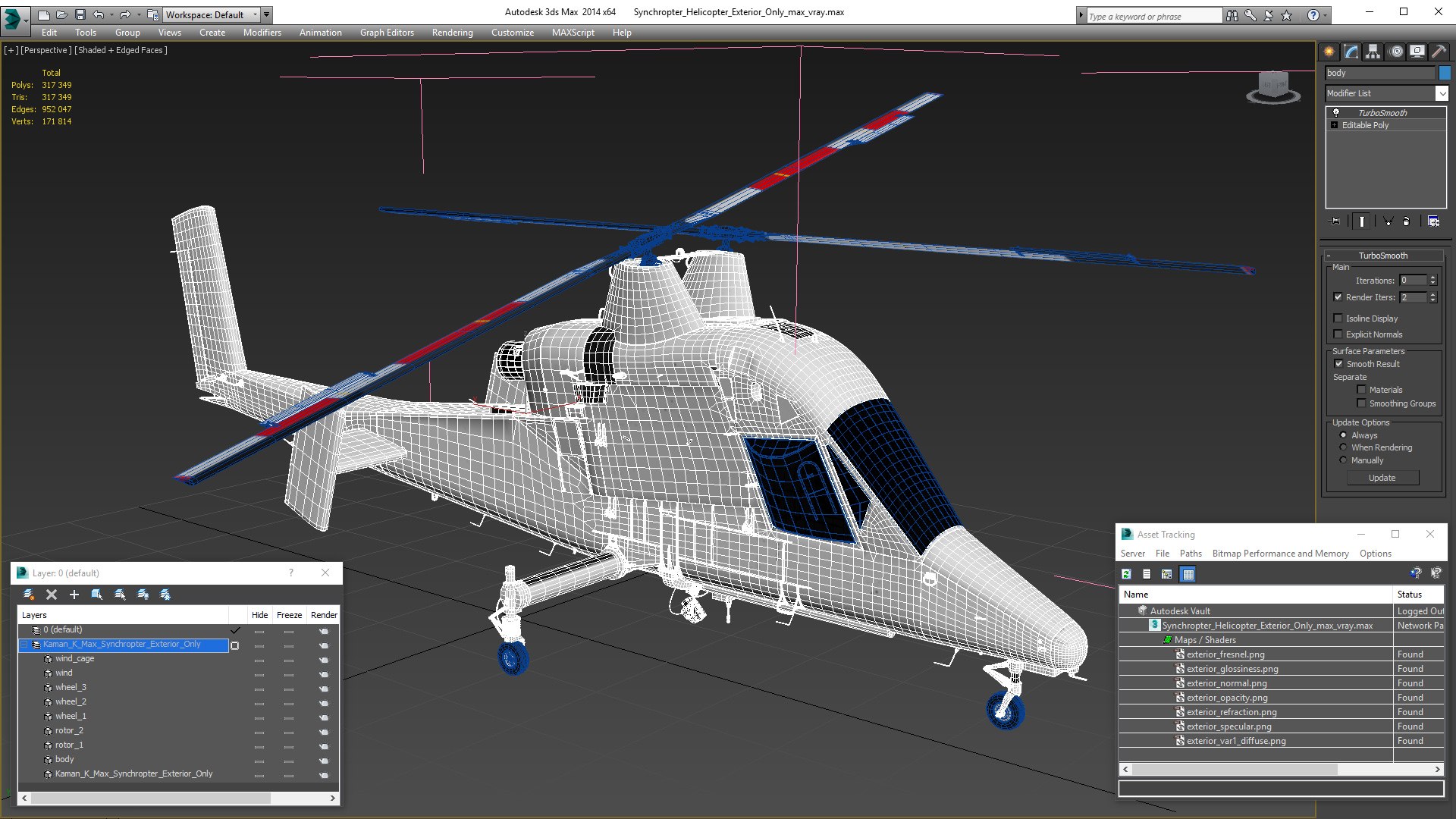 Synchropter Helicopter Exterior Only model - TurboSquid 1808634