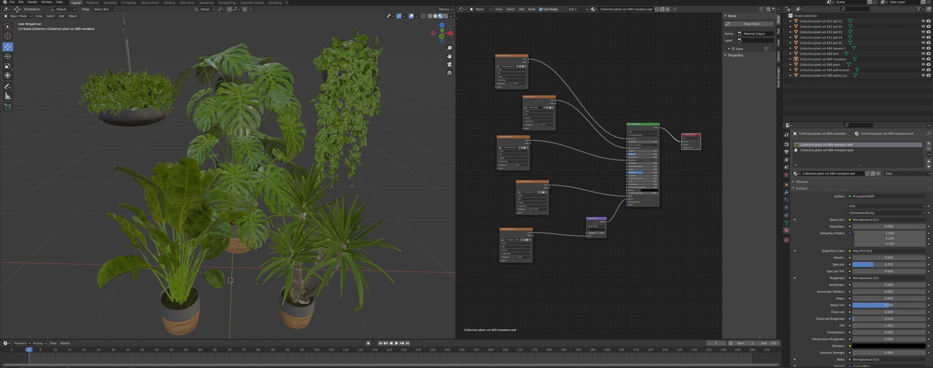 Collection Plant Vol 489 - Hanging- Palm - Banana - Monstera - Blender ...