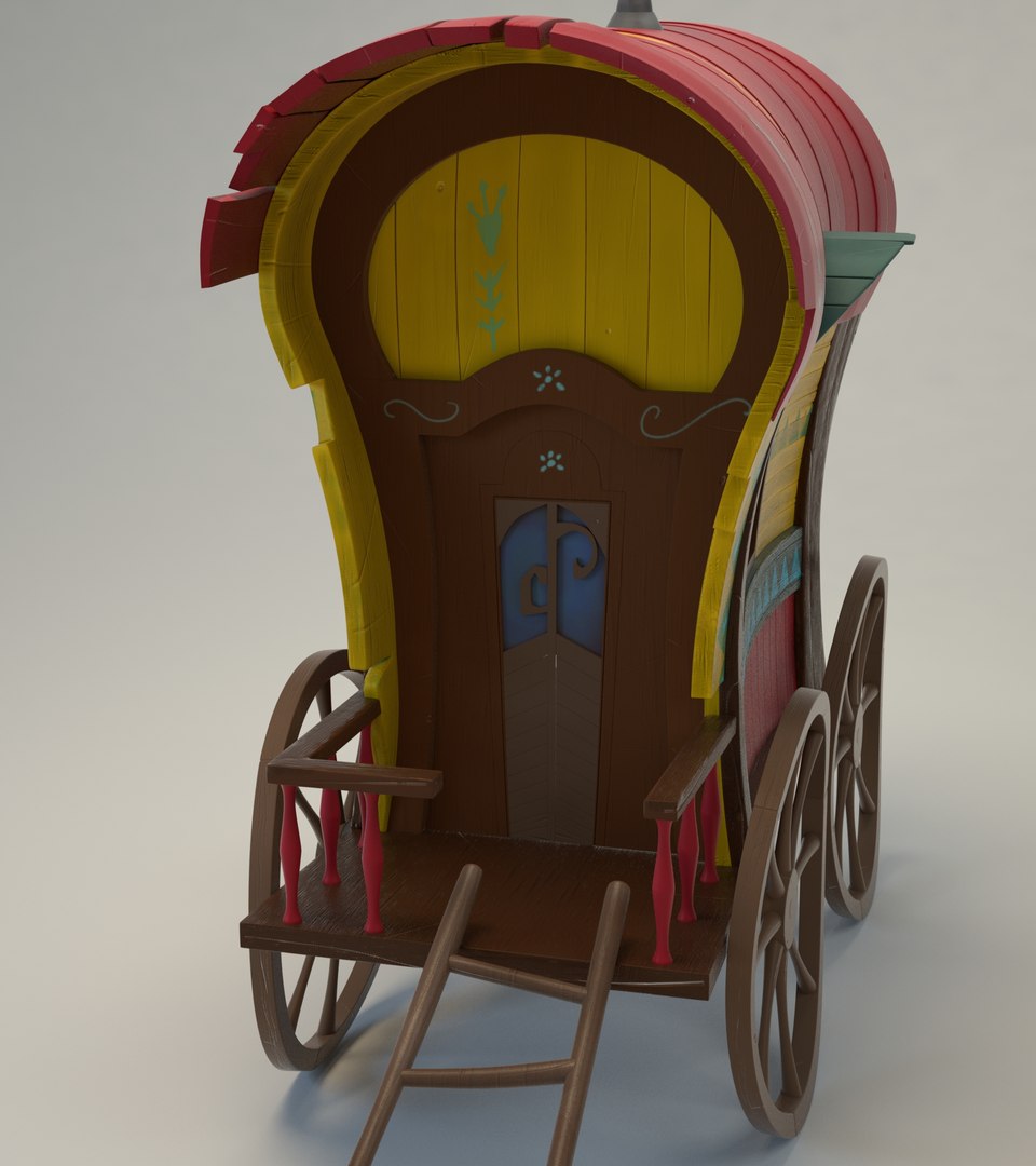 Cartoon Cart House 3d Model