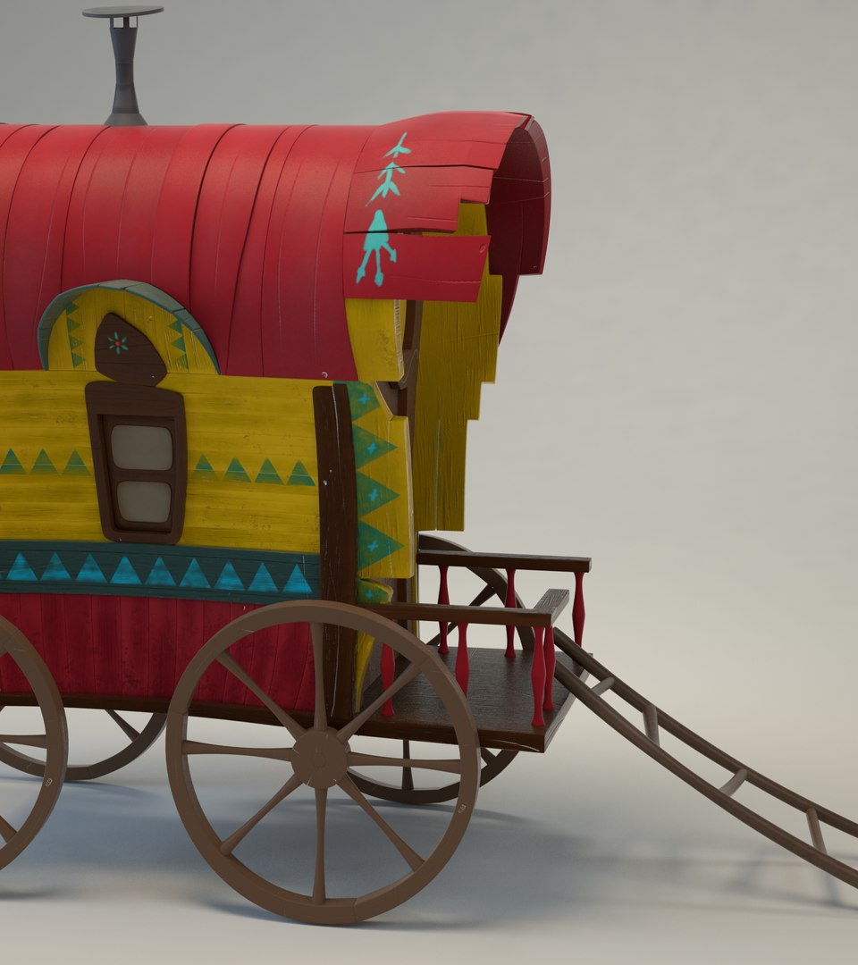 Cartoon Cart House 3d Model