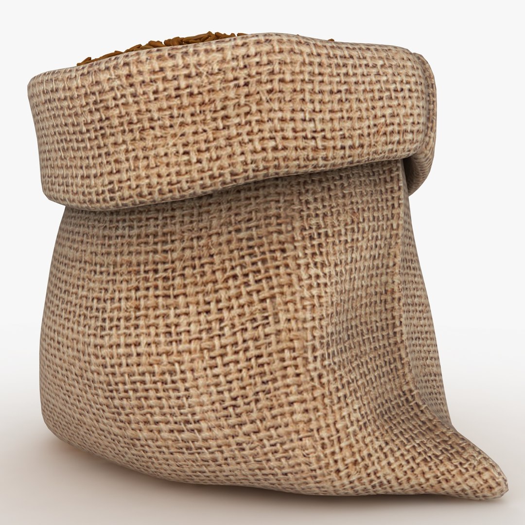 3D model realistic sack brown rice - TurboSquid 1202737