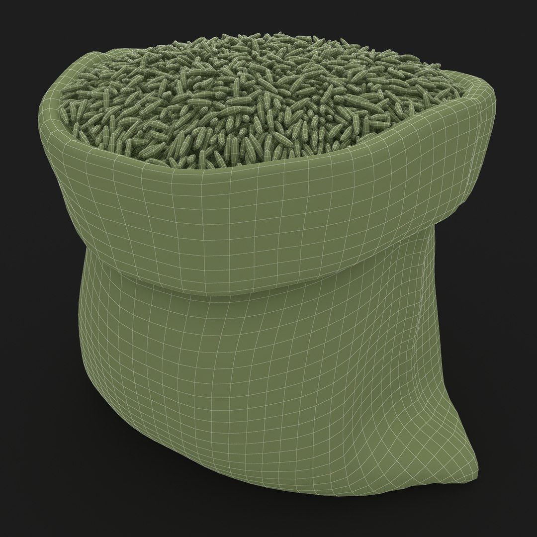 3D model realistic sack brown rice - TurboSquid 1202737