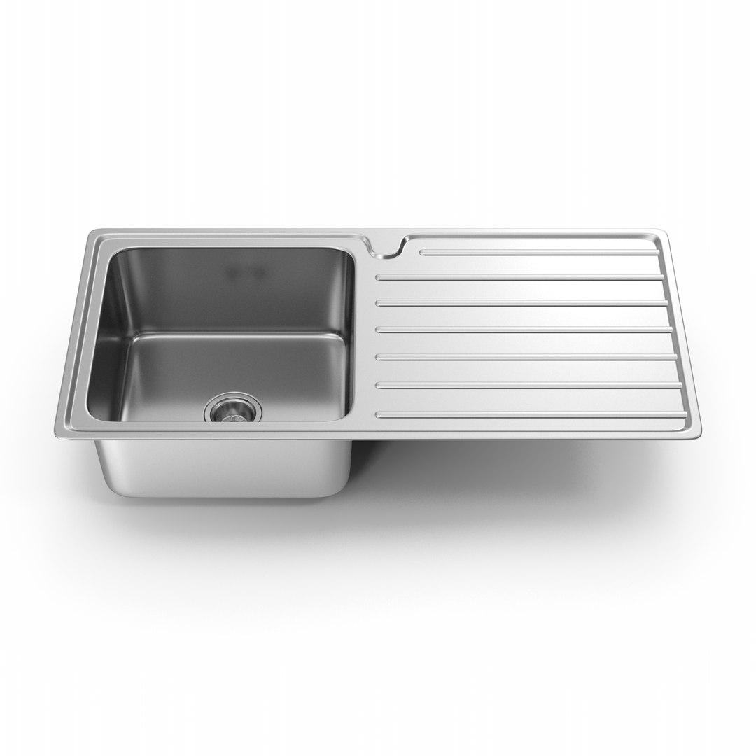 3D Model Silver Kitchen Sink - TurboSquid 2006708