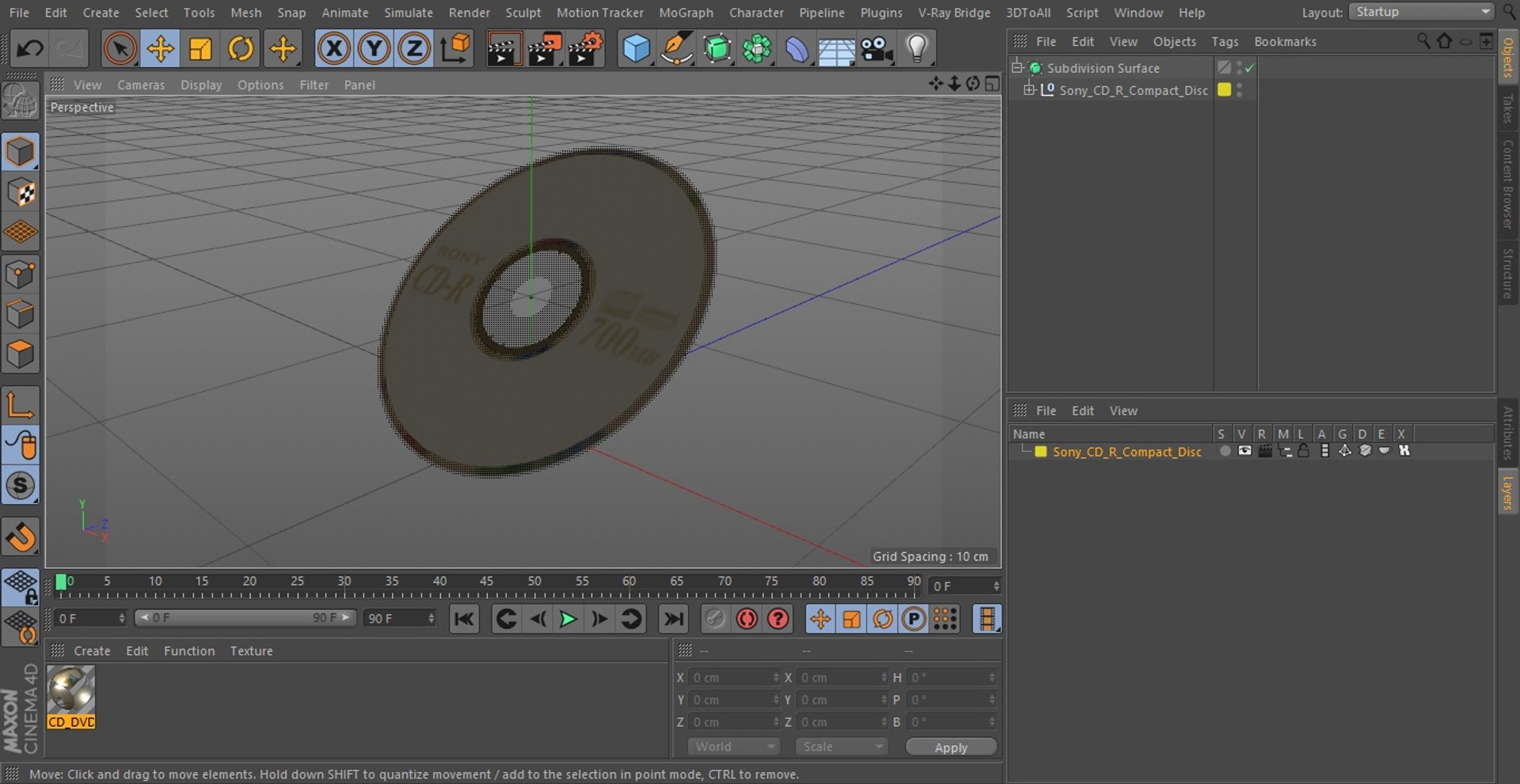 3D Sony CD R Compact Disc model - TurboSquid 1814931
