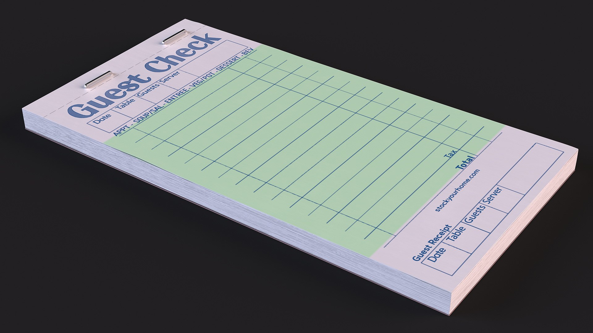 Blank Guest Check Book 3D Model - TurboSquid 2070460