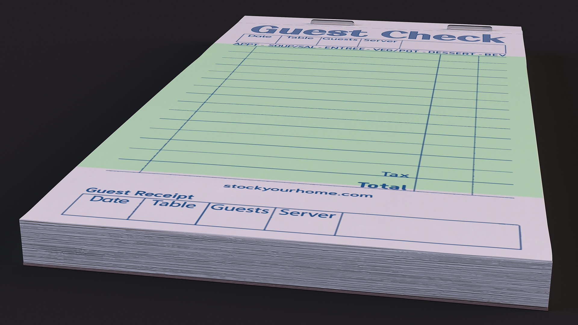Blank Guest Check Book 3D Model - TurboSquid 2070460