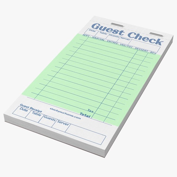 3D модель Blank Guest Check Book - TurboSquid 2070460