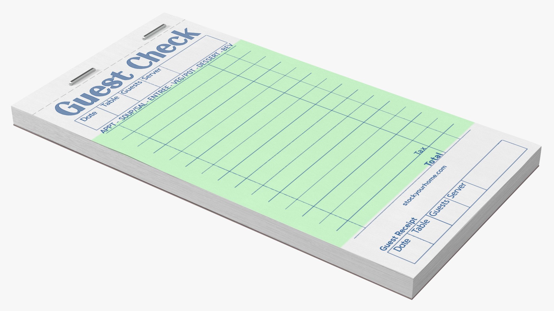 Blank Guest Check Book 3D Model - TurboSquid 2070460