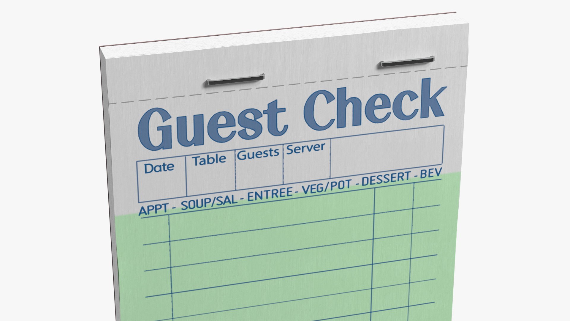 Blank Guest Check Book 3D model - TurboSquid 2070460