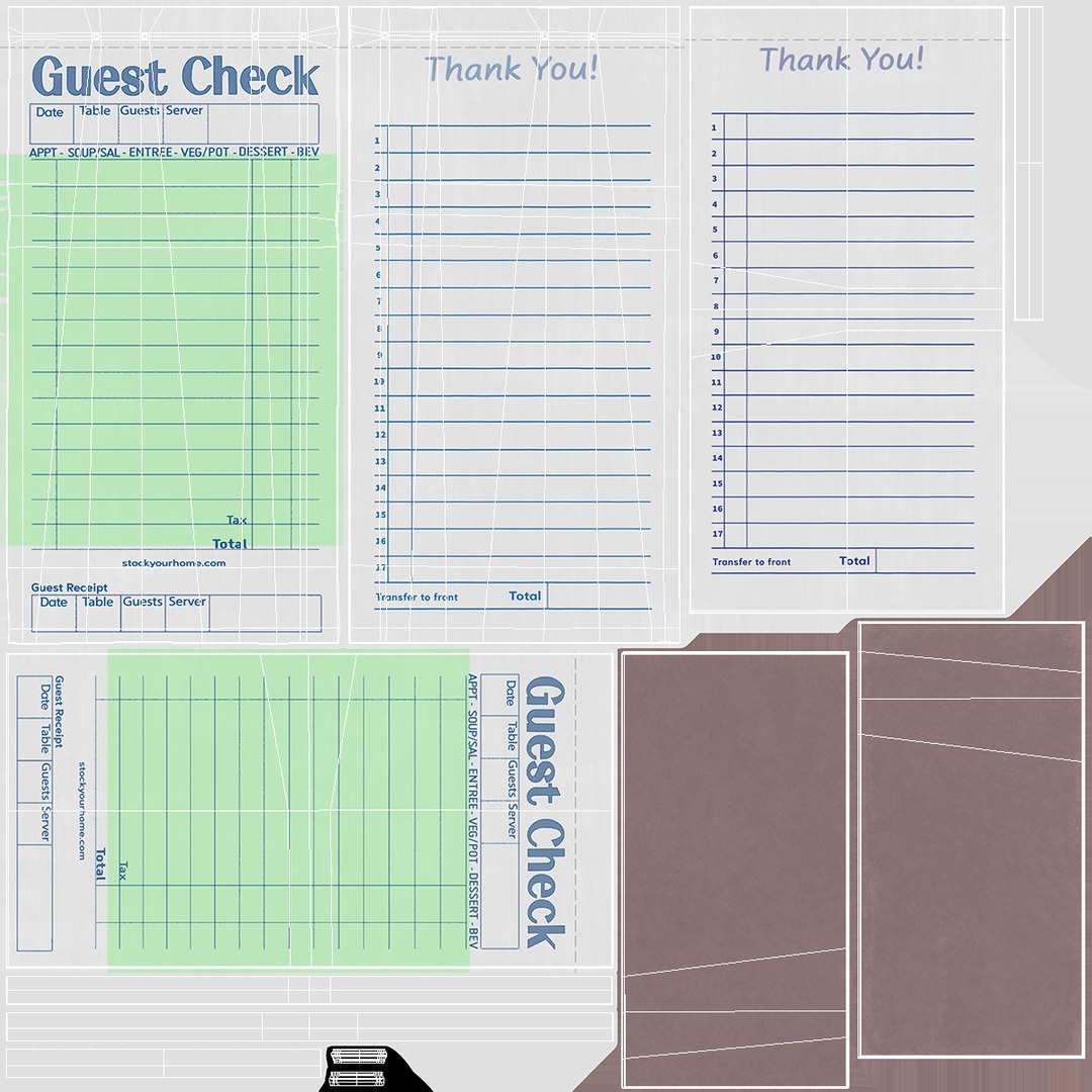 Blank Guest Check Book 3D model - TurboSquid 2070460