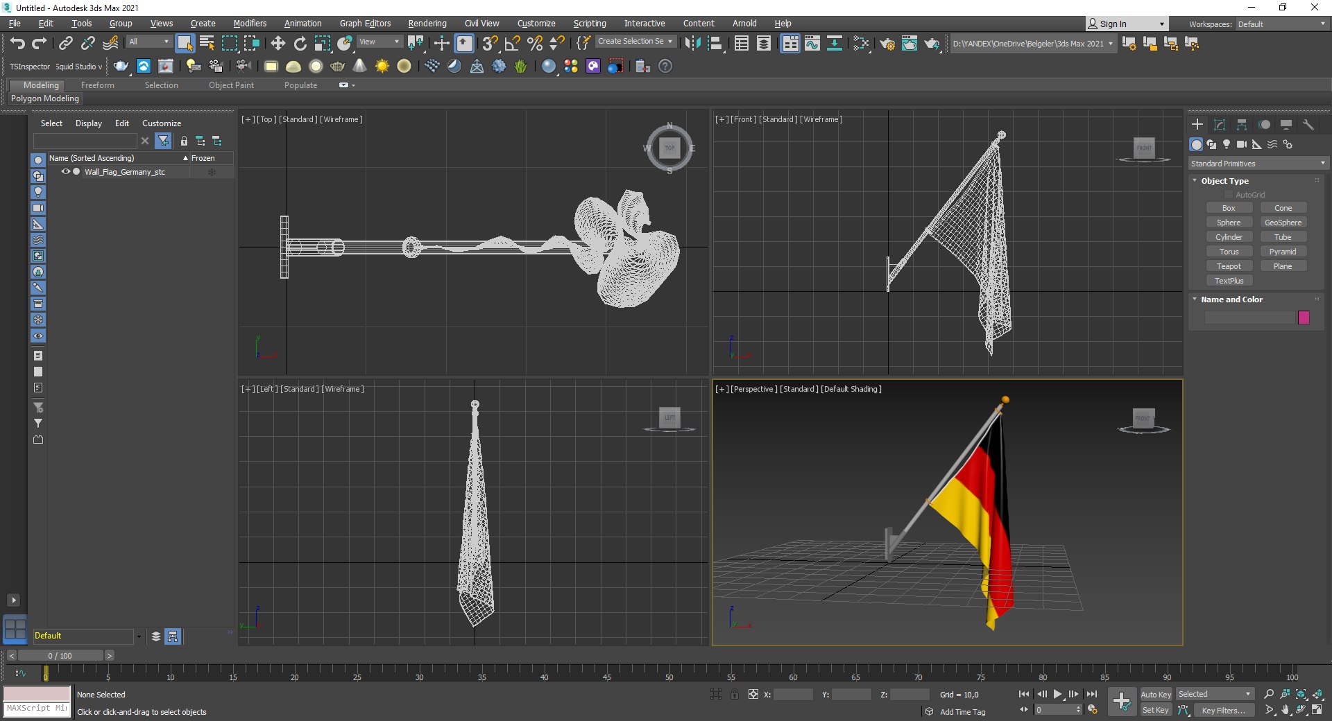 Wall Flag Germany 3D Model - TurboSquid 2146049