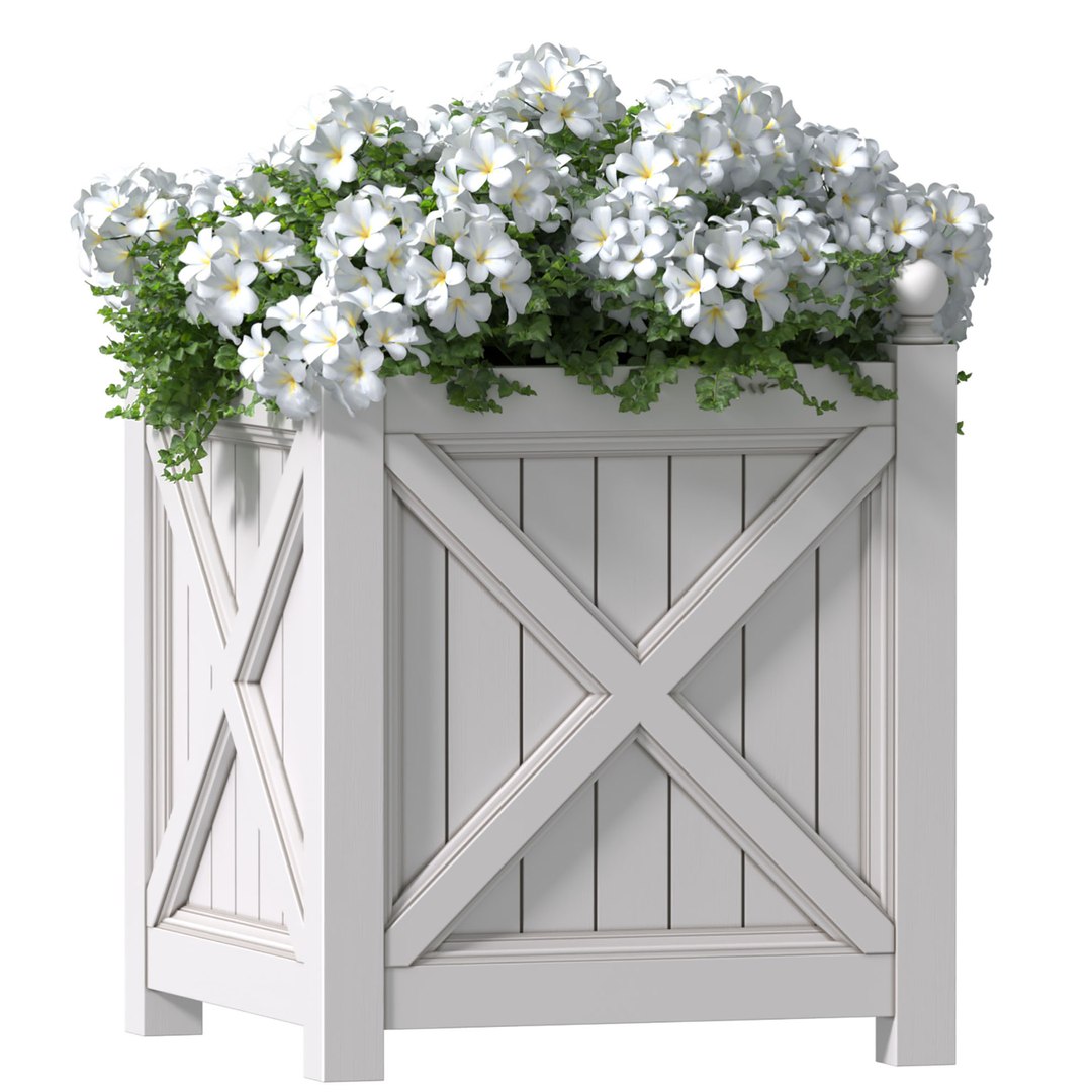 3D model White flowers in a garden planter Patio - TurboSquid 2119238