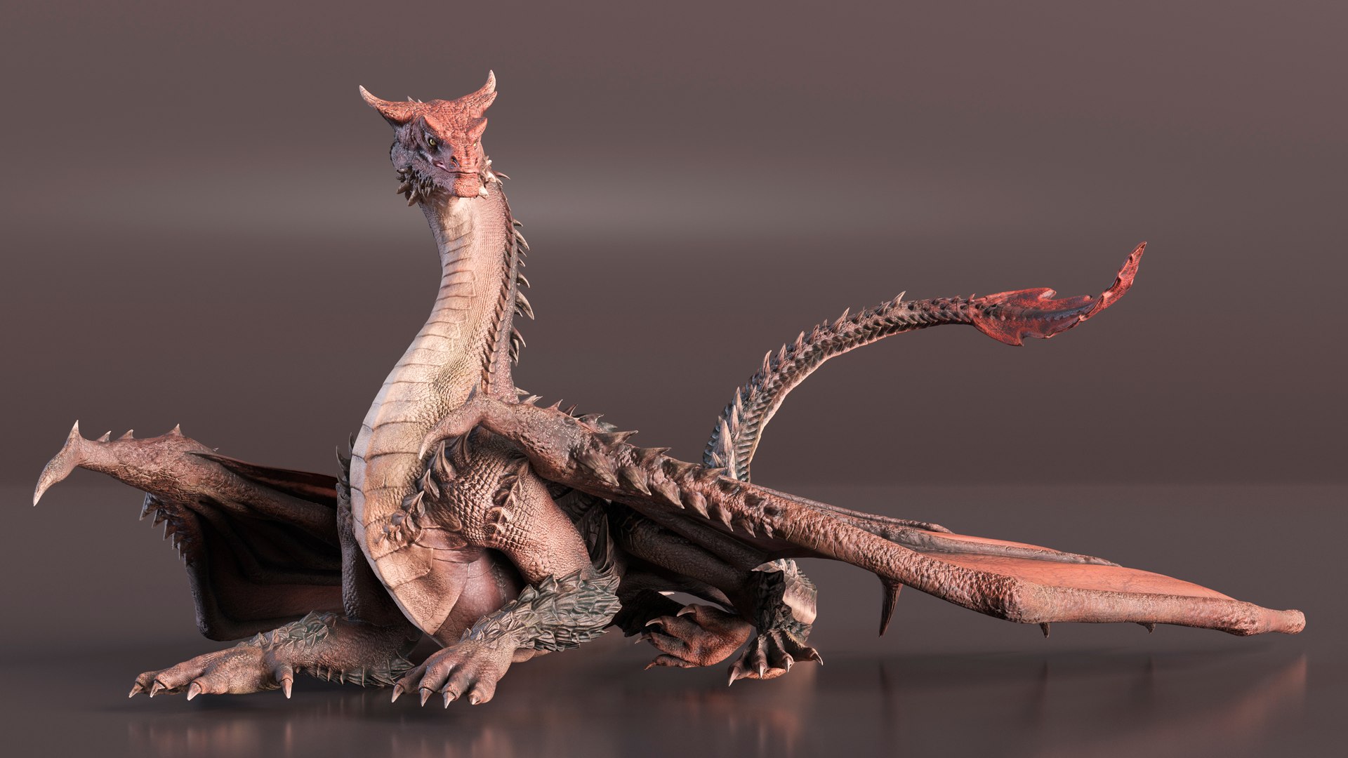 3D Sitting Fantastical Dragon - TurboSquid 2155452