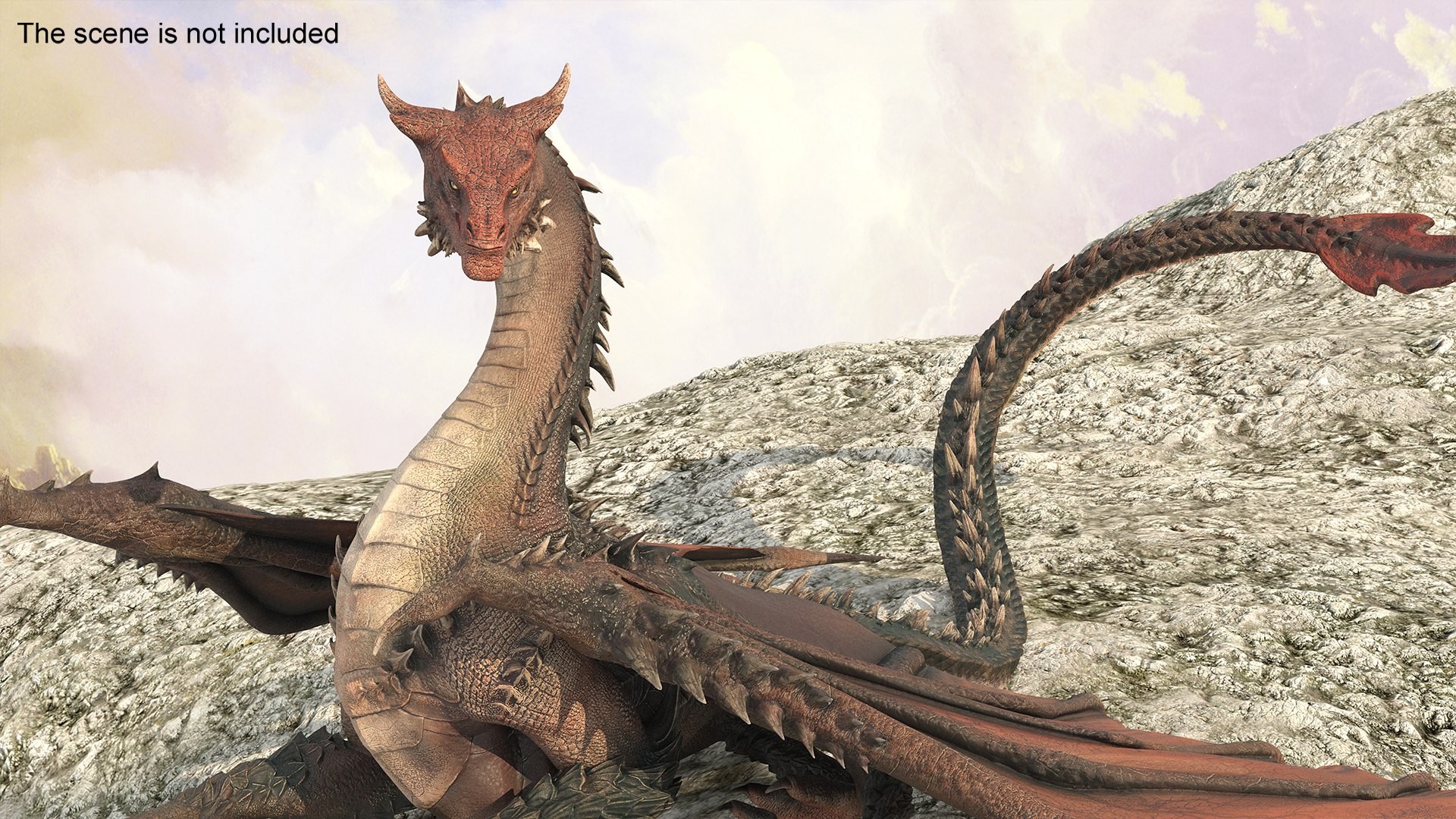 3D Sitting Fantastical Dragon - TurboSquid 2155452