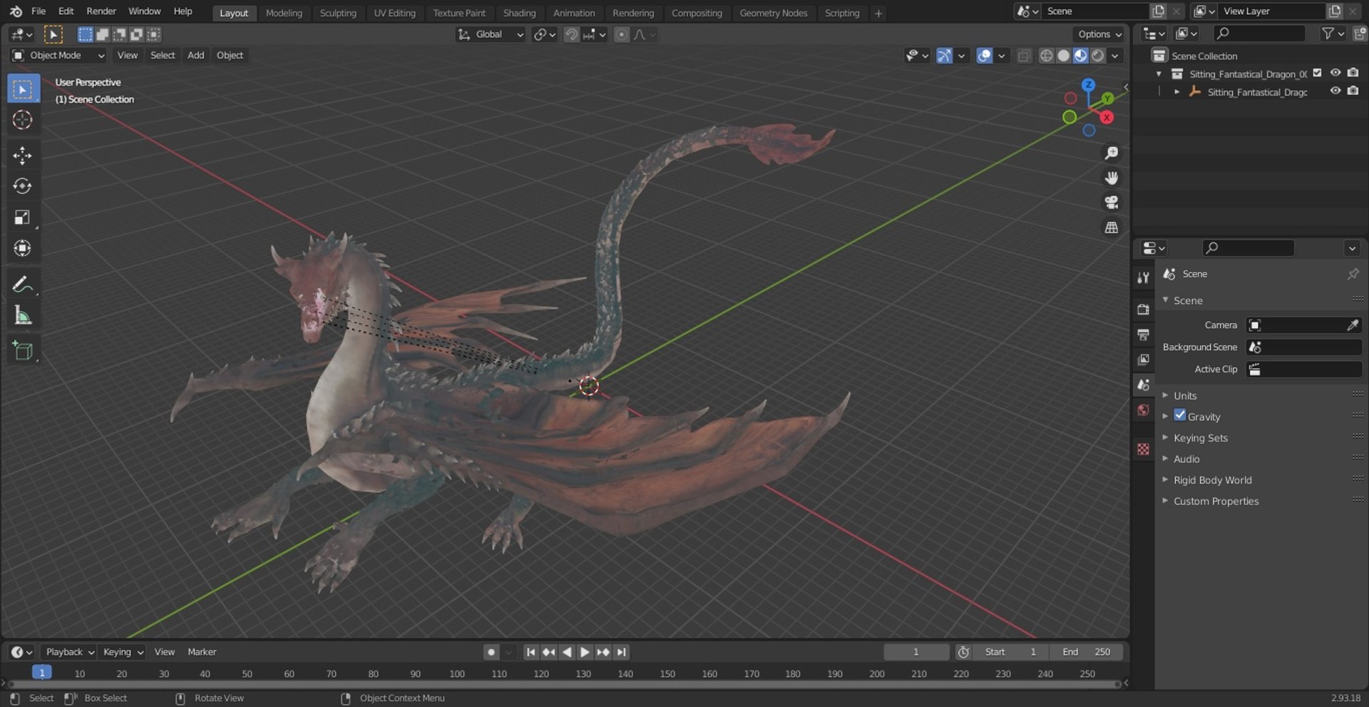 3D Sitting Fantastical Dragon - TurboSquid 2155452