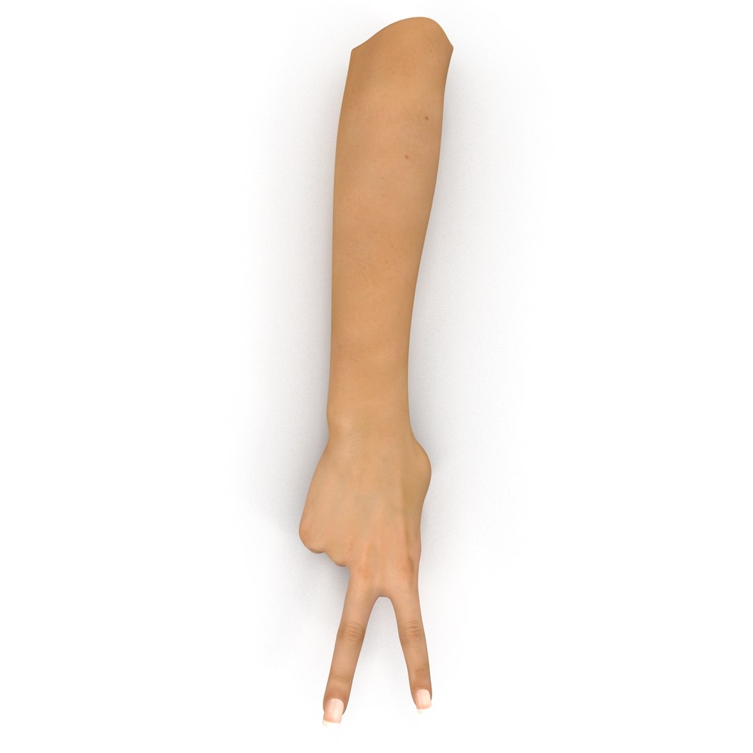 Female Hand Peace Gesture 3d Ma