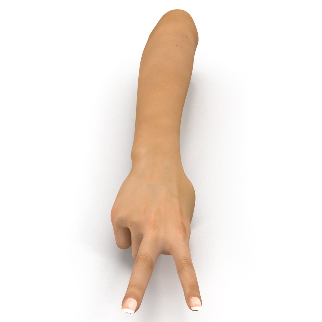 Female Hand Peace Gesture 3d Ma