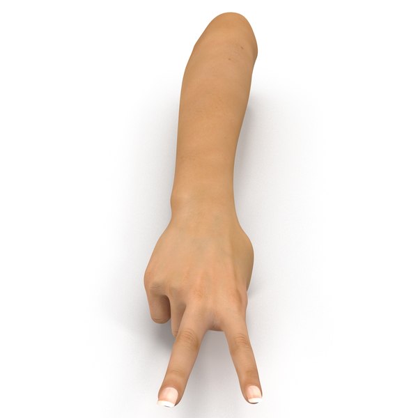 female hand peace gesture 3d ma