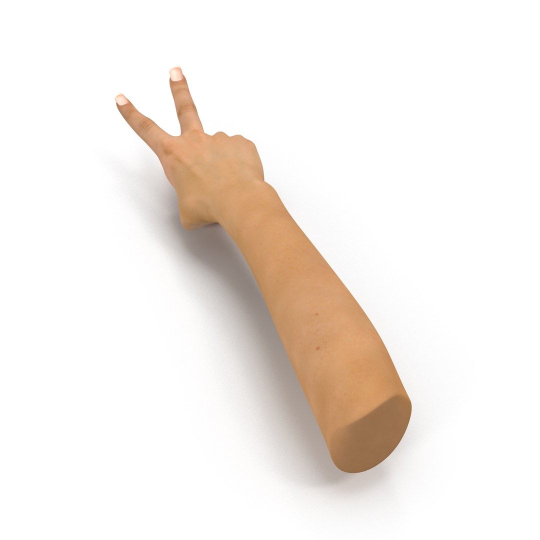 Female Hand Peace Gesture 3d Ma