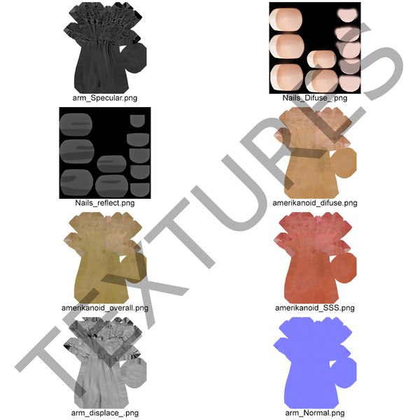 female hand peace gesture 3d ma