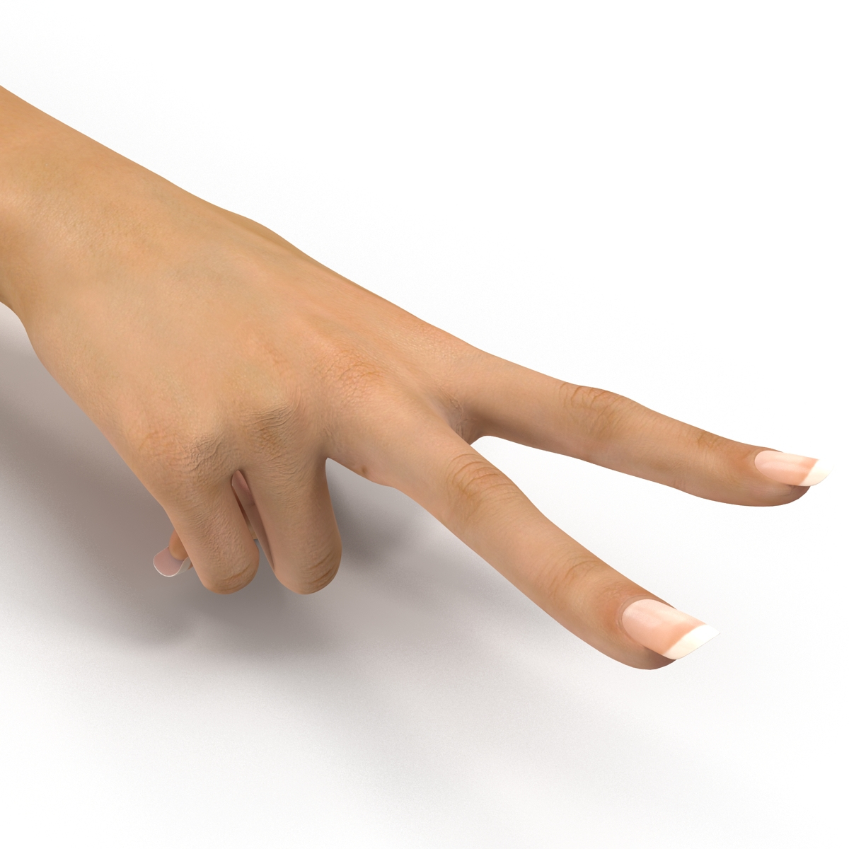 female hand peace gesture 3d ma