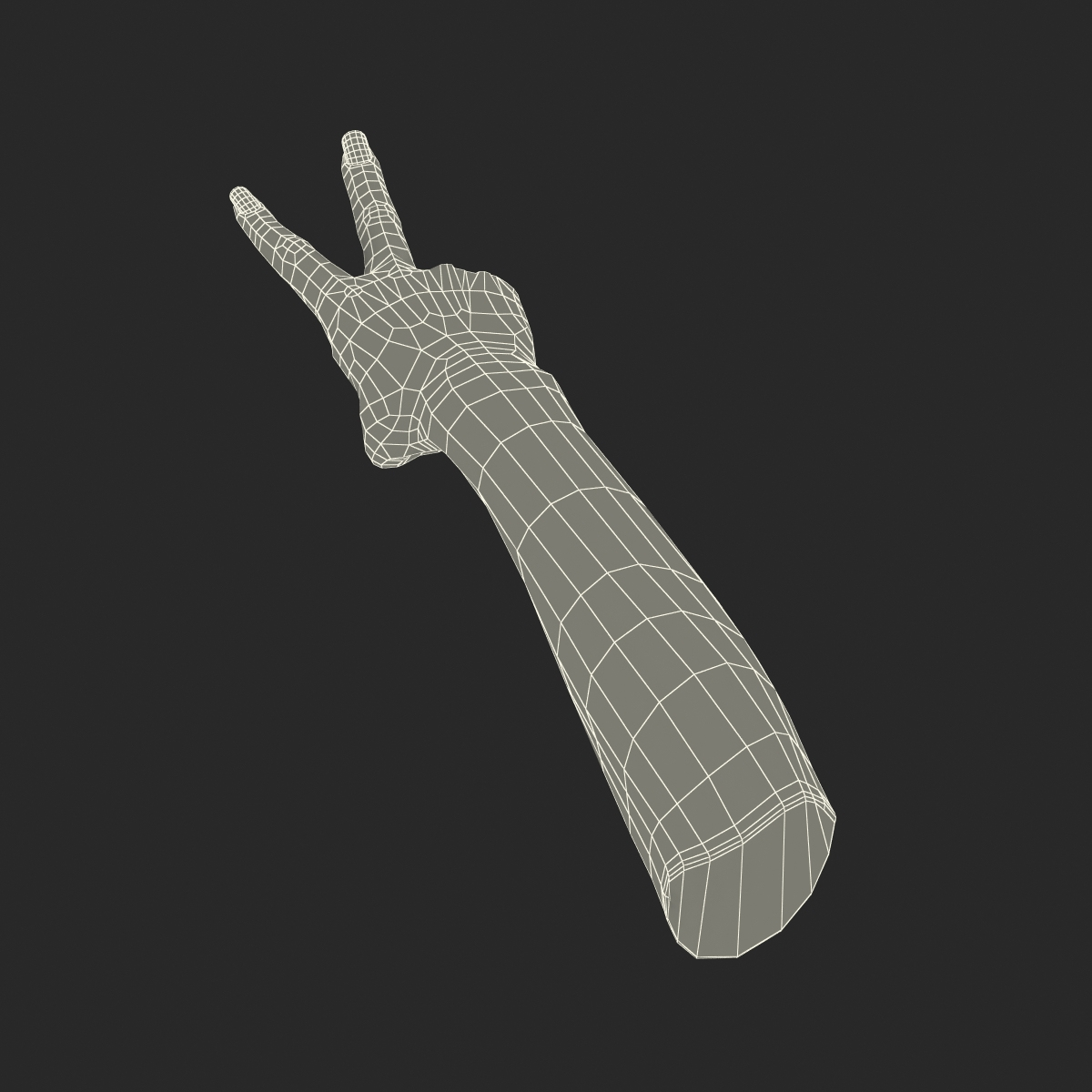 female hand peace gesture 3d ma