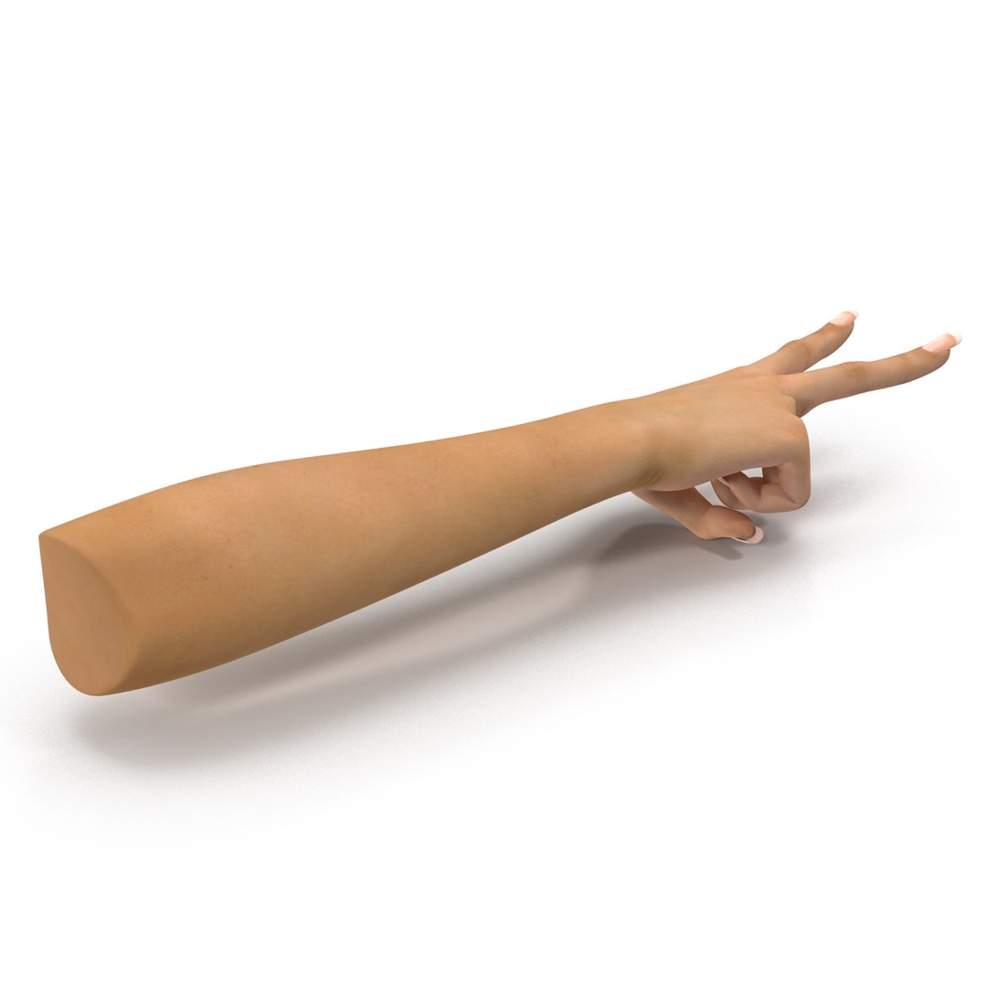 Female Hand Peace Gesture 3d Ma