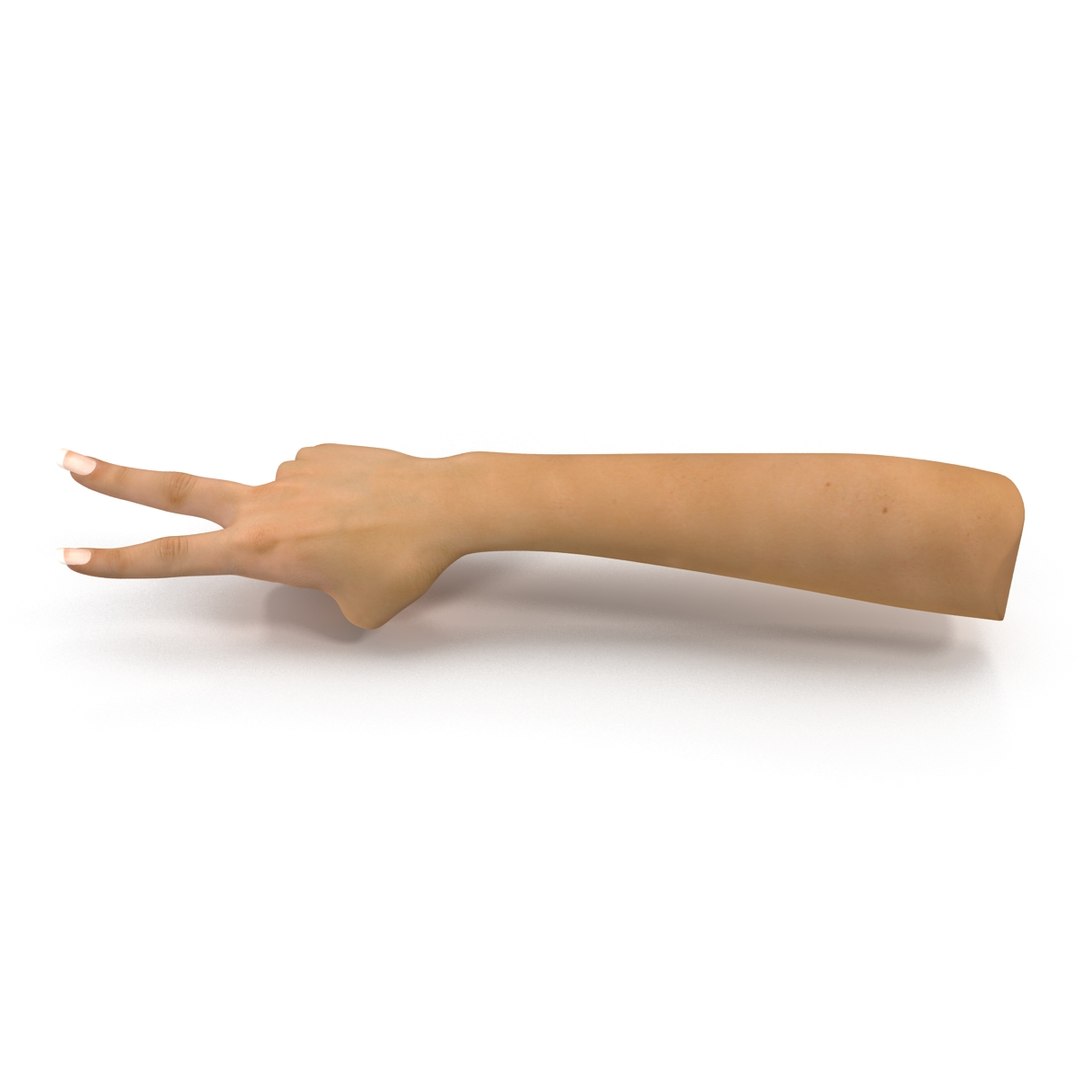Female Hand Peace Gesture 3d Ma