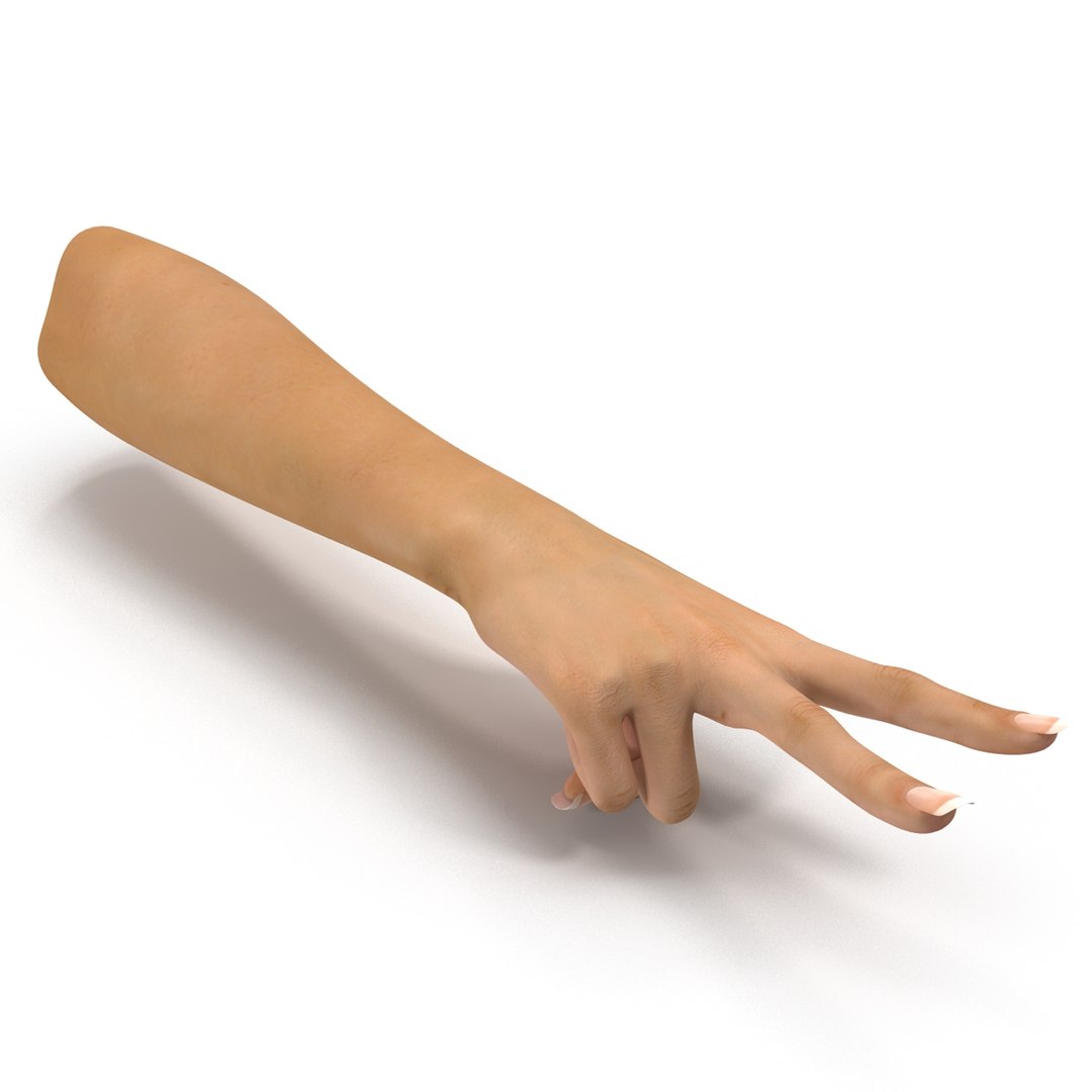 Female Hand Peace Gesture 3d Ma